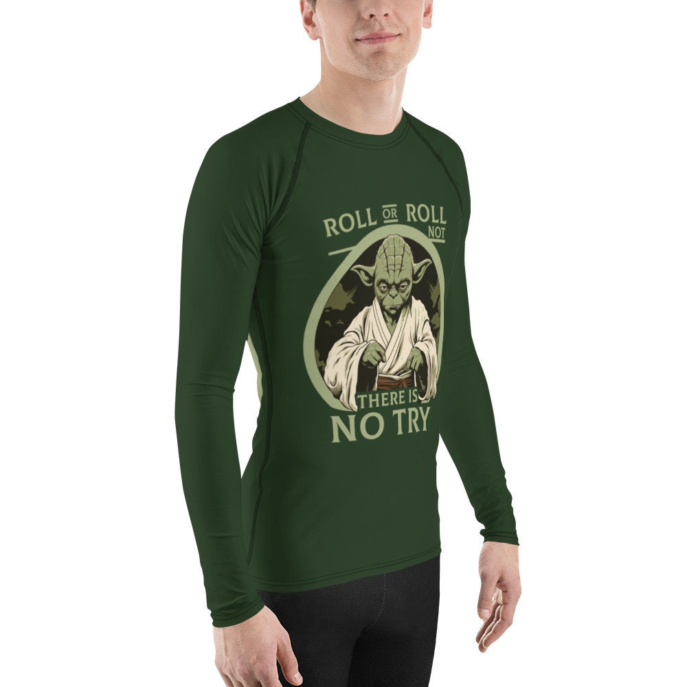 Yoda BJJ Roll or Roll Not - Parody Star Warsmen's Rash Guard - Etsy