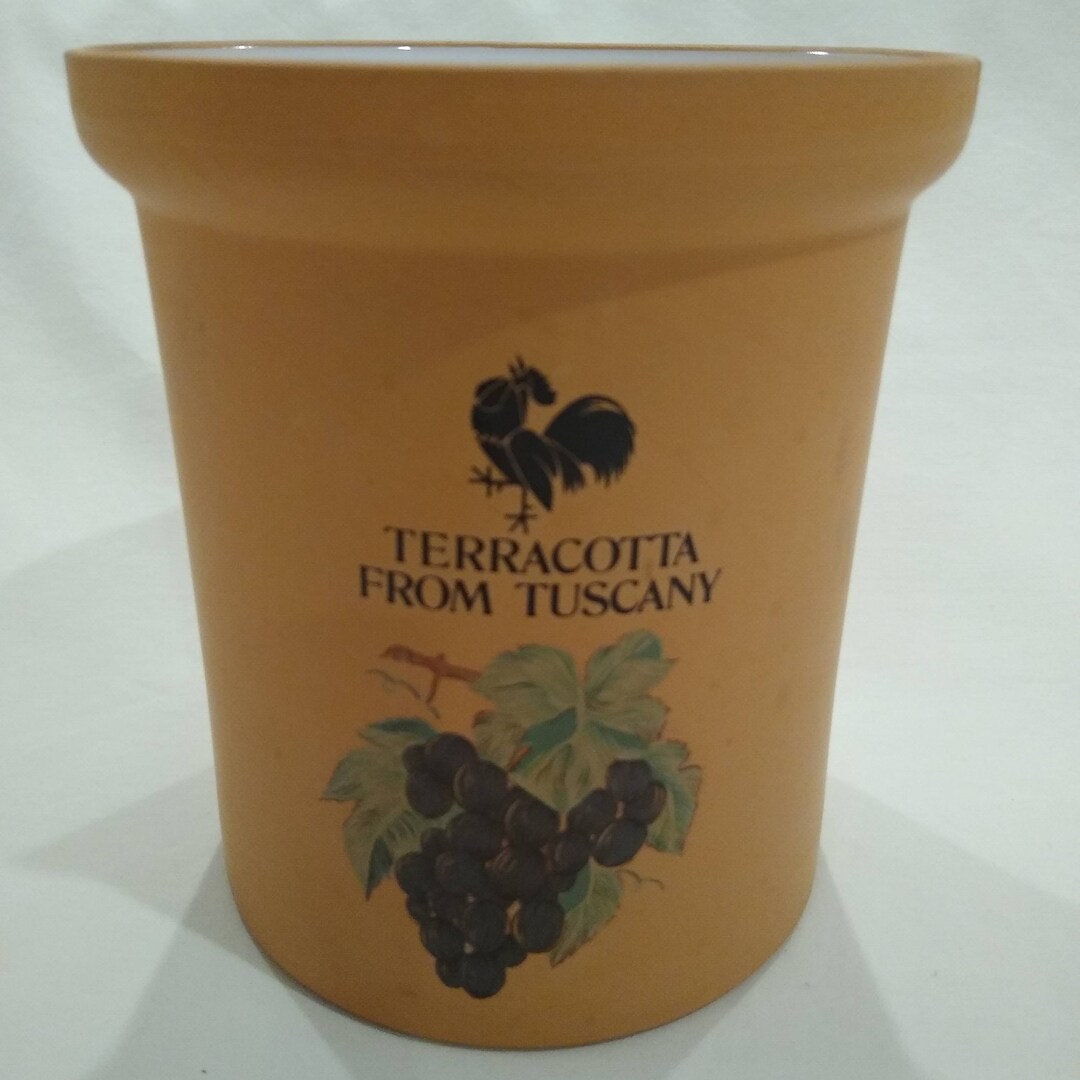 Rooster Crock Terracotta From Tuscany Pot With Bunch of Grapes - Etsy