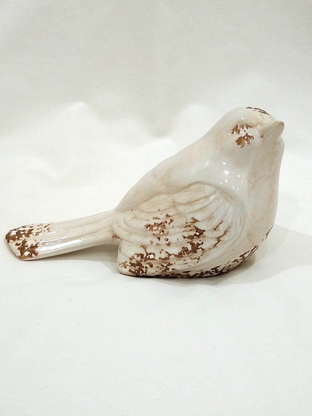 Vintage Ceramic Bird Figure off White Distressed Country Chic - Etsy