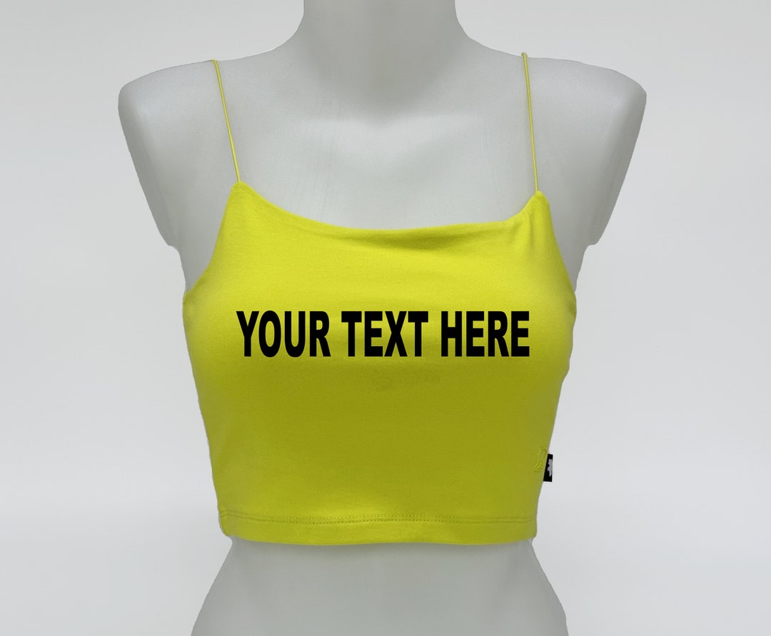 Yellow Top, Custom Crop Tops, Personalized, Crop Tops for Women, Custom ...