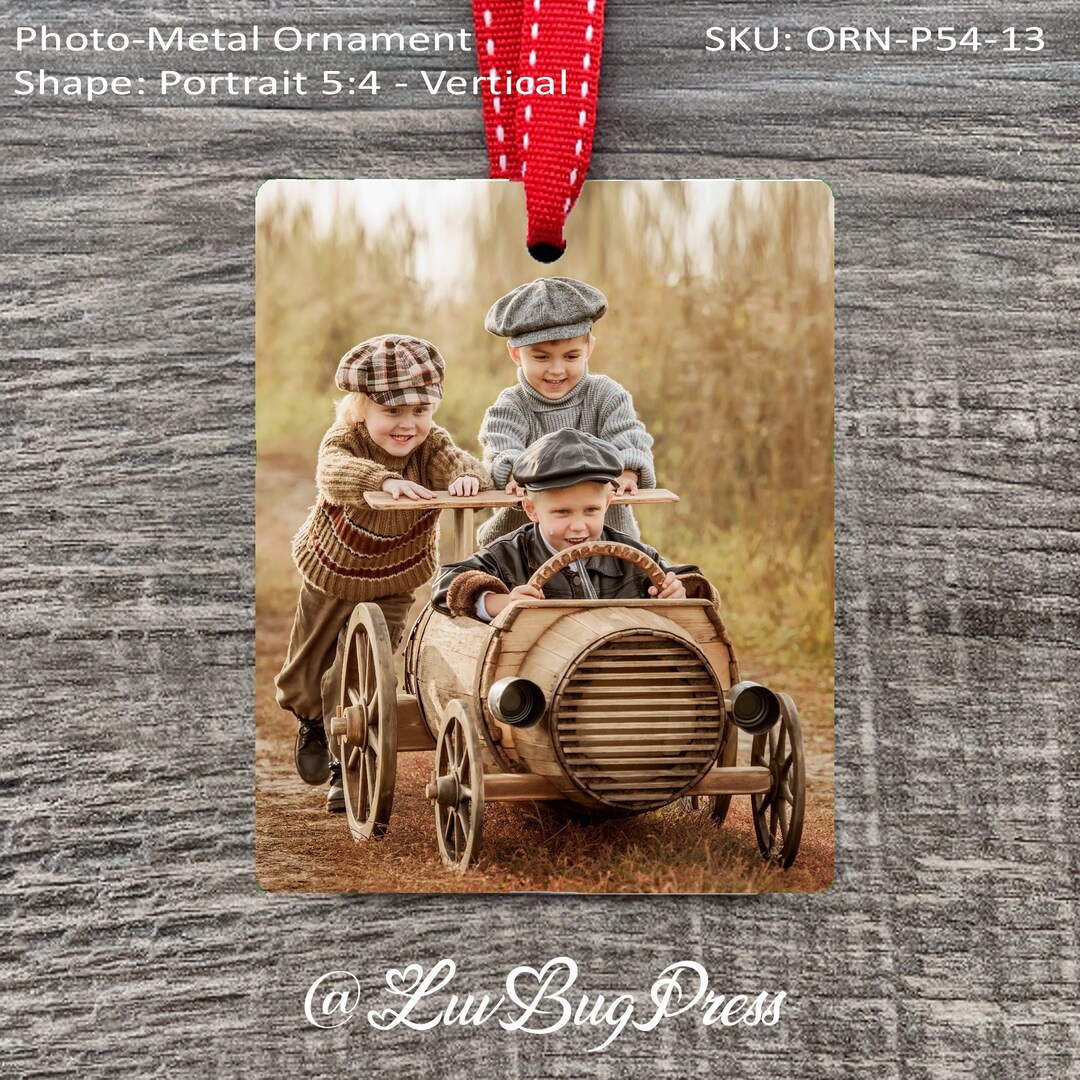 Personalized Photo Metal Ornament, Rectangle 5:4 - Vertical - Etsy