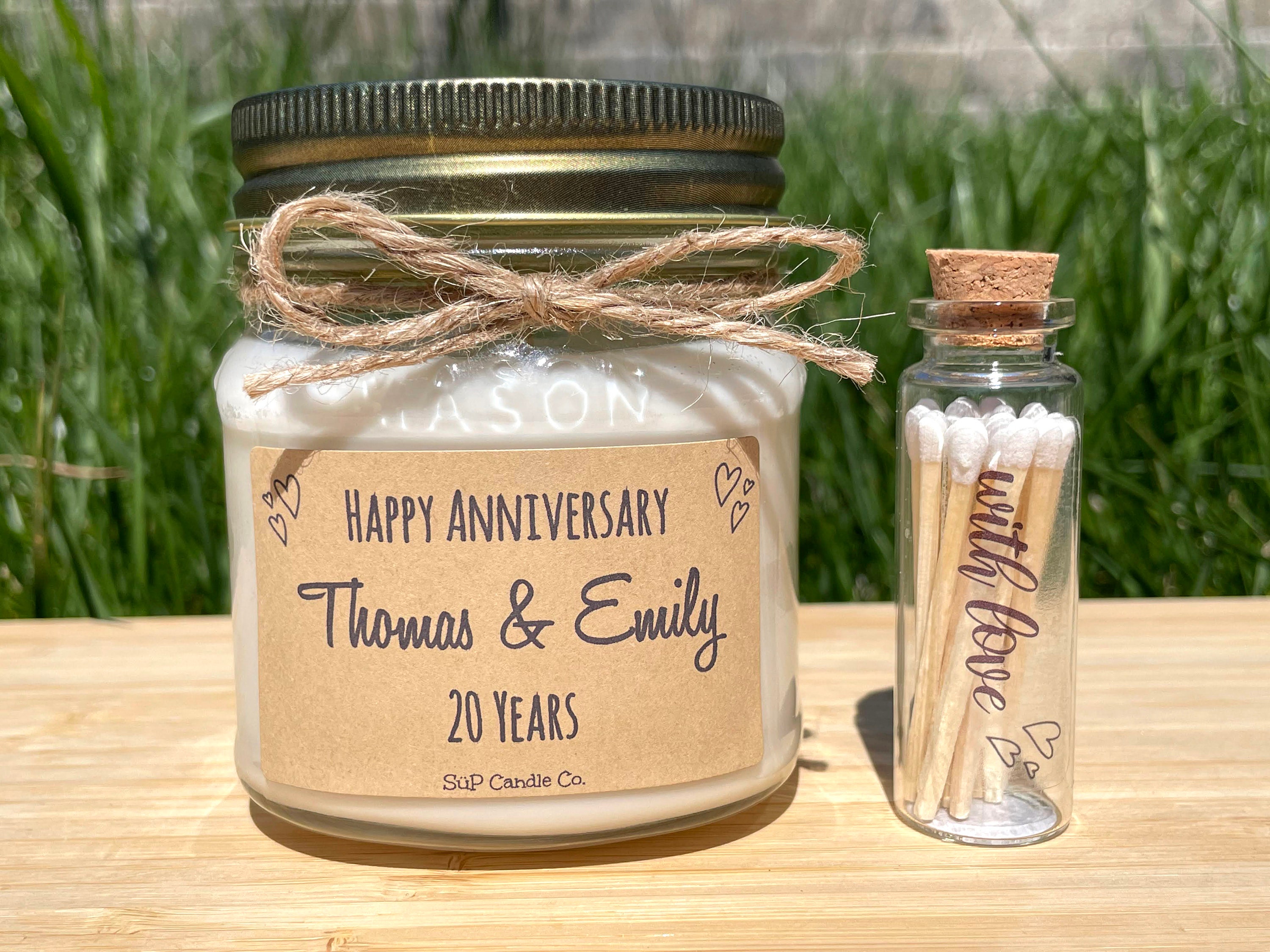 Personalized Anniversary Gift Wedding Anniversary Gift Box 8 Oz Soy ...