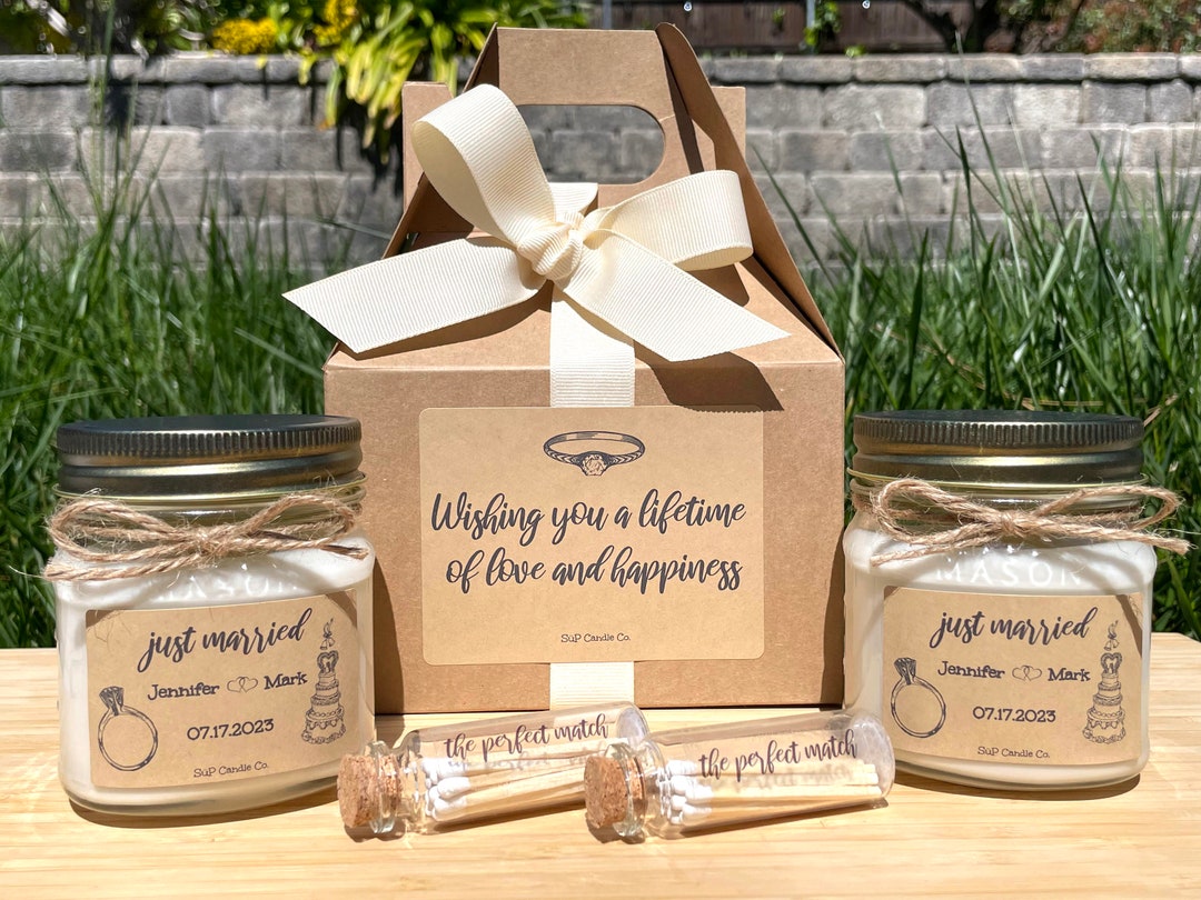 Personalized Wedding Gift Box Wedding Candle Gift Box Two 8 Oz. Soy Wax ...