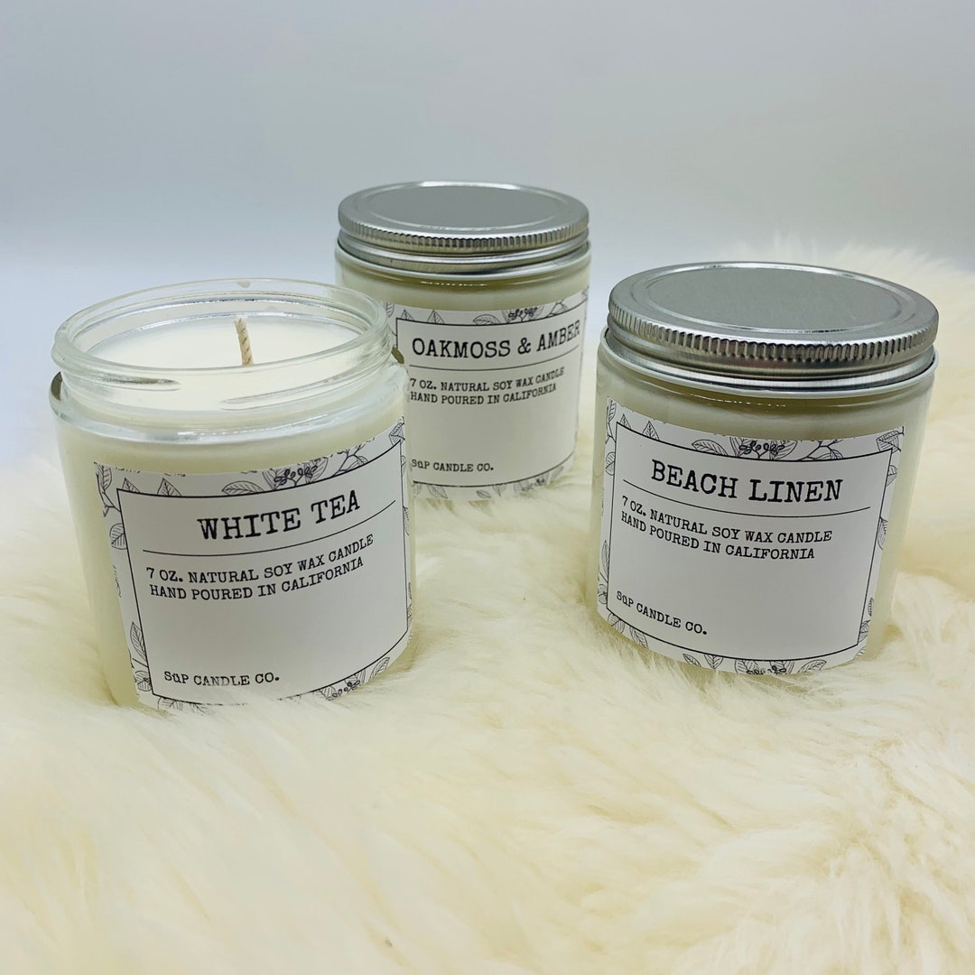 7 Oz. Hand Poured Candle in Threaded Glass Jar With Metal Lid - Etsy