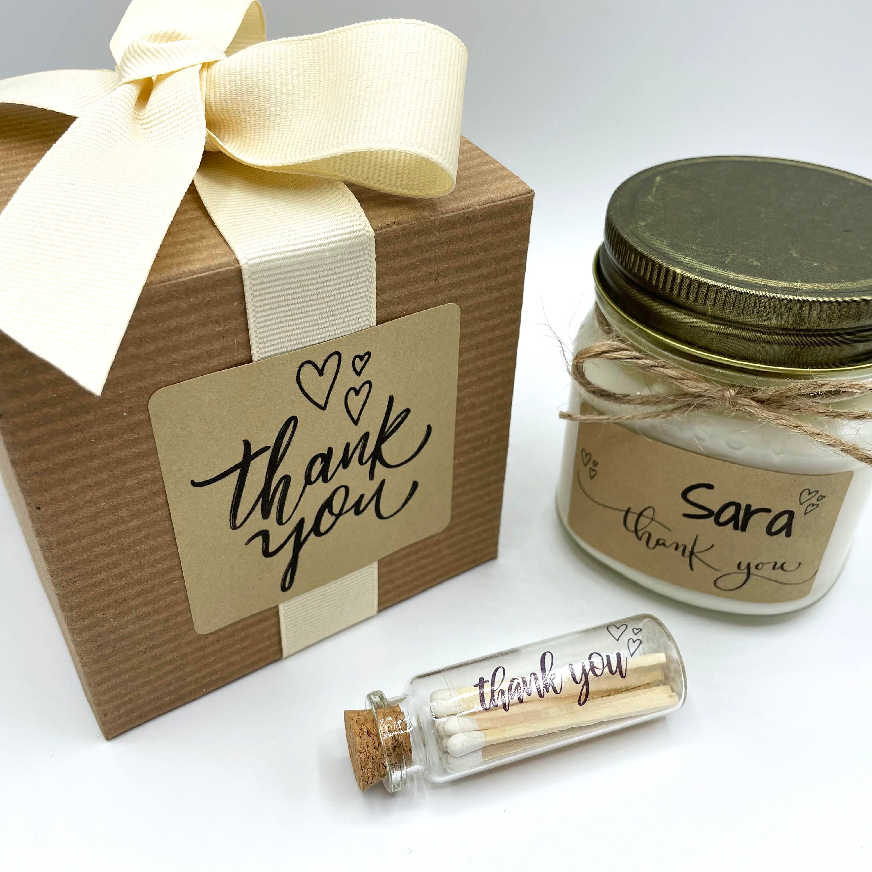 Personalized Thank You Gift Thank You Candle Thank You Gift Box ...