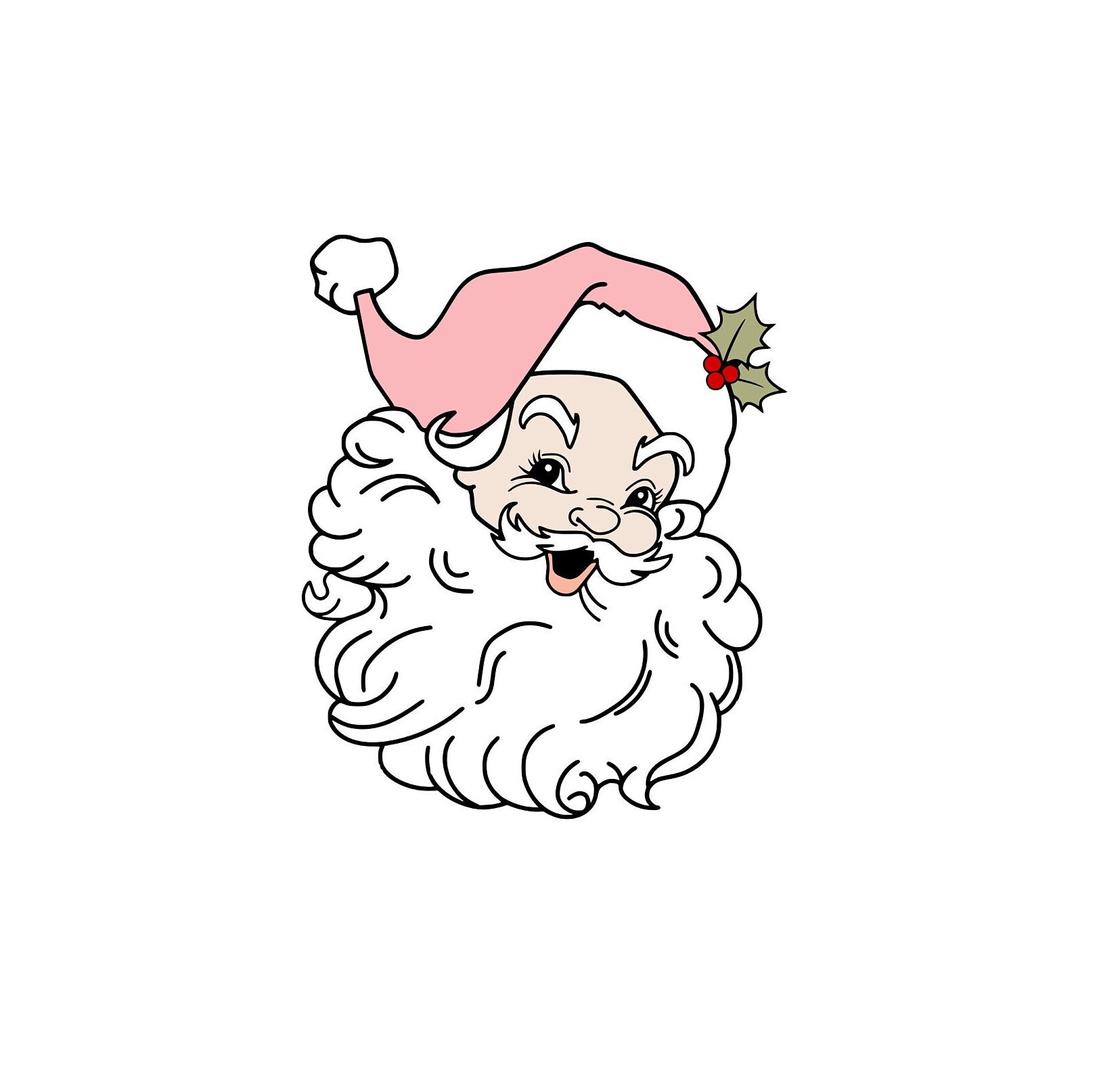 Pink Santa SVG PNG, Christmas SVG, Christmas Vintage Svg Png. Christmas ...