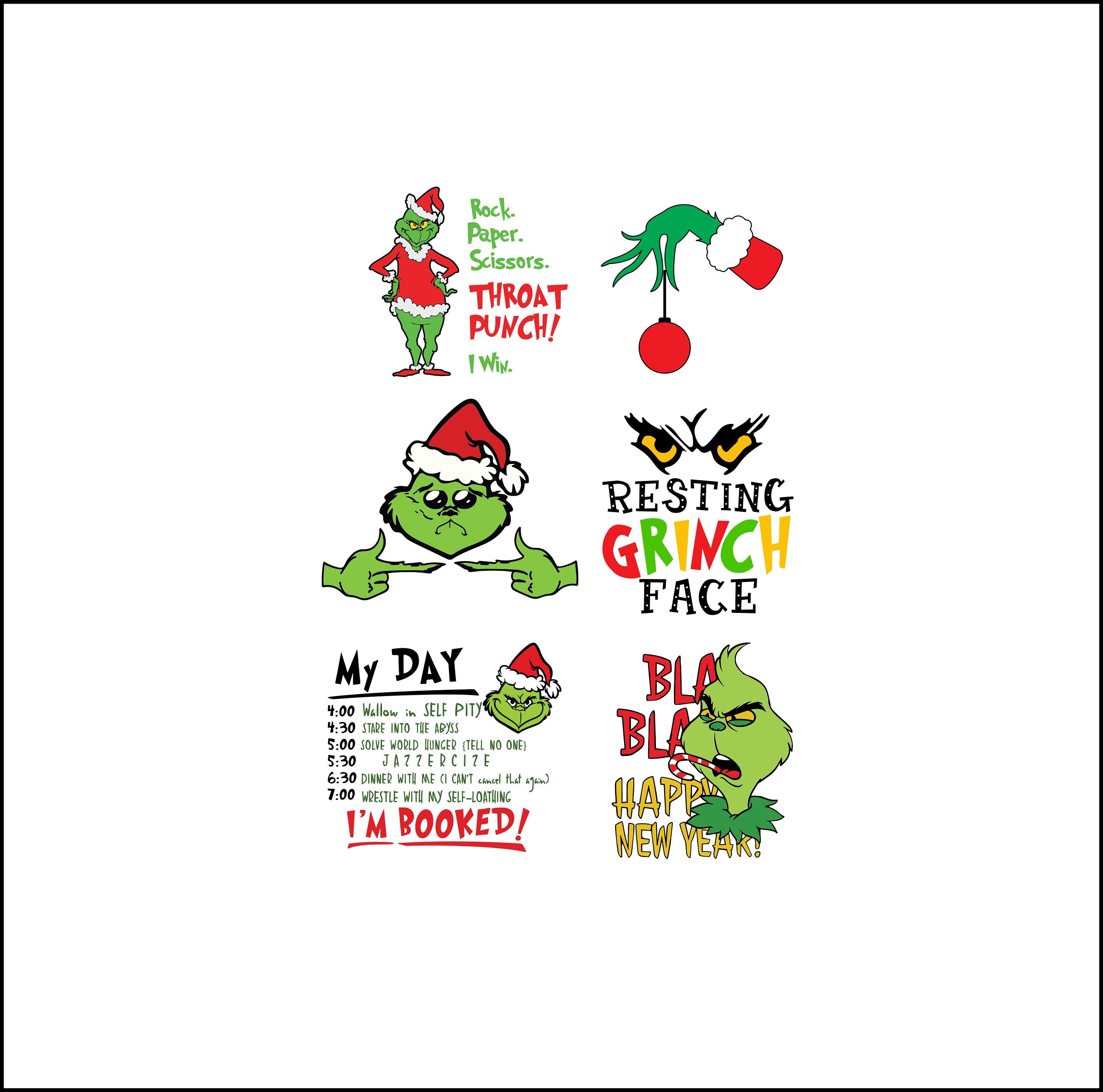 The Grinch Svg Bundle Cricut and Png Files, Ew People Grinch Svg - Etsy