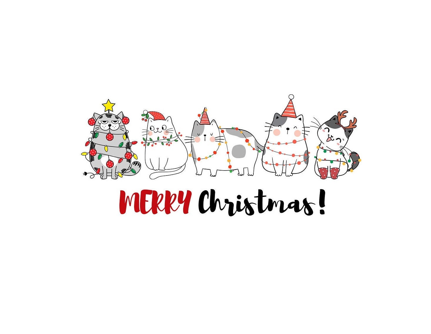 Meowy Christmas PNG, Merry Christmas,pdf, Festive, Cat, Christmas ...