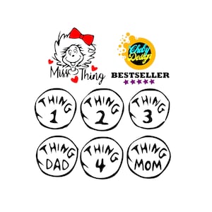 Thing 1 Thing 2 Svg, Seuss Svg, Twin Thing Svg,thing Mom Svg, Things ...