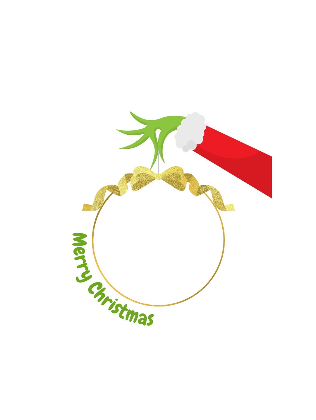 Grinch Hand Ornament PNG, Grinch Ornament Frame PNG, Grinch Cutfile ...