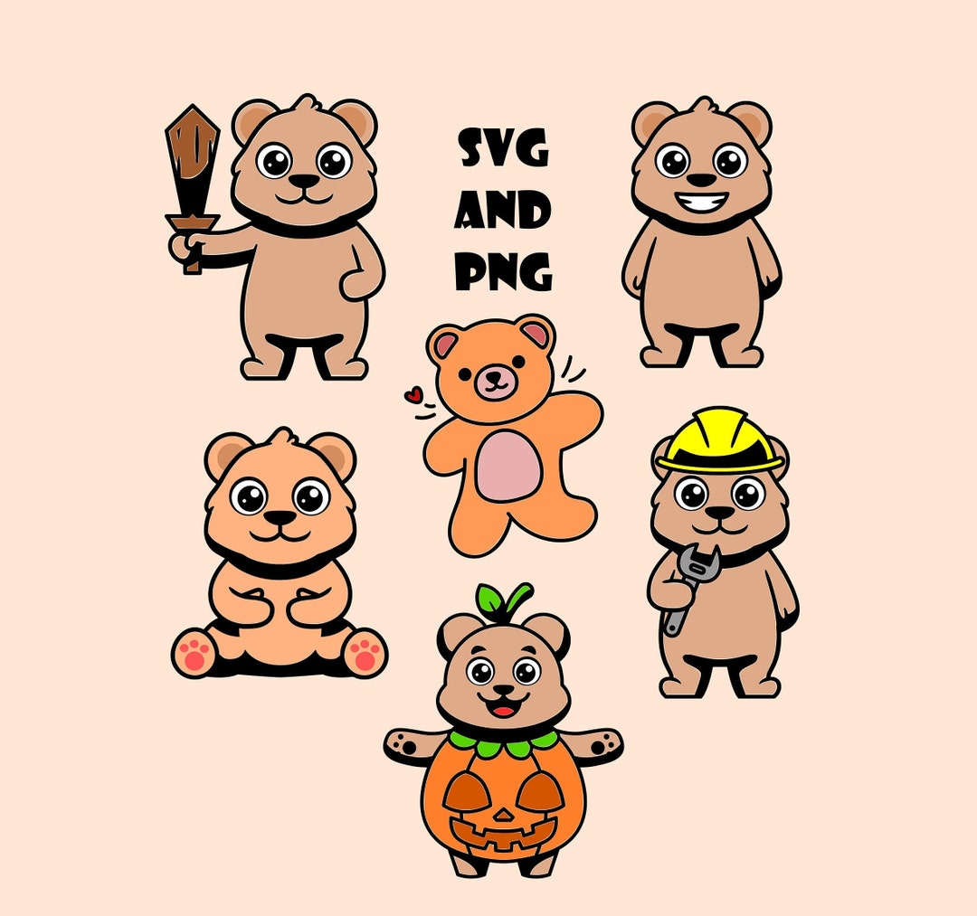 Teddy Bear SVG Bundle, Cute Bear SVG for Shirt Etc. - Etsy