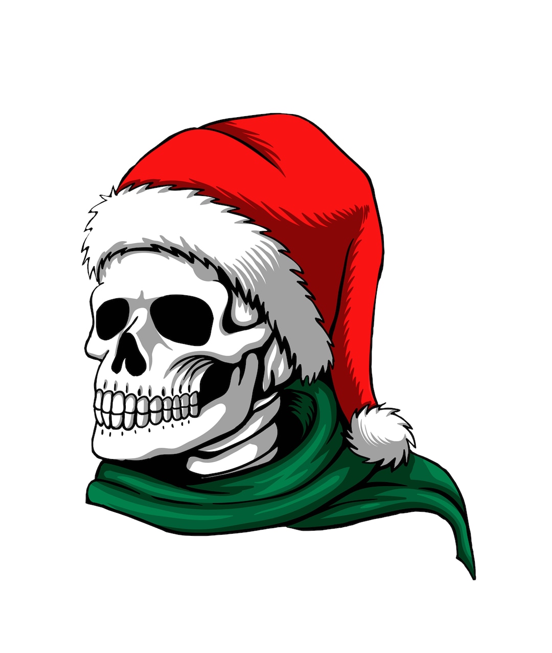 Santa Skeleton PNG, Santa Skull Png, Merry Christmas PNG, Retro ...