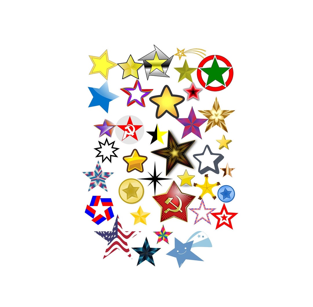 Stars Bundle SVG, Star Vector SVG. Coloured Stars Svg - Etsy