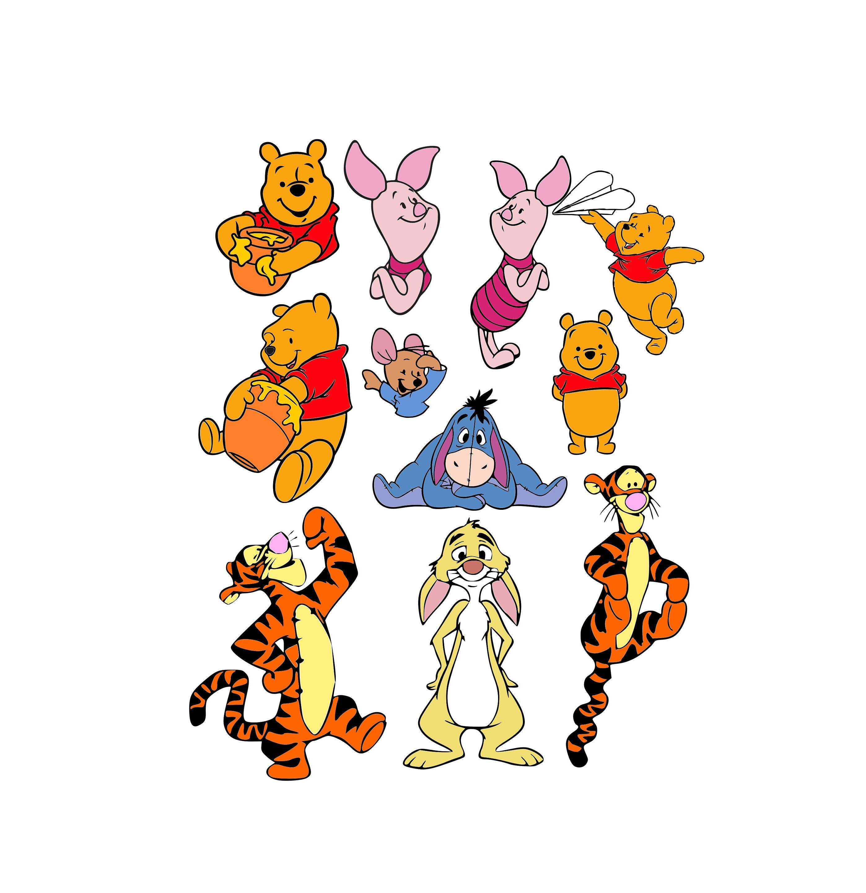 Winnie the Pooh SVG, Rabbit Svg Roo Svg Tigger Svg Eeyor Donkey SVG ...