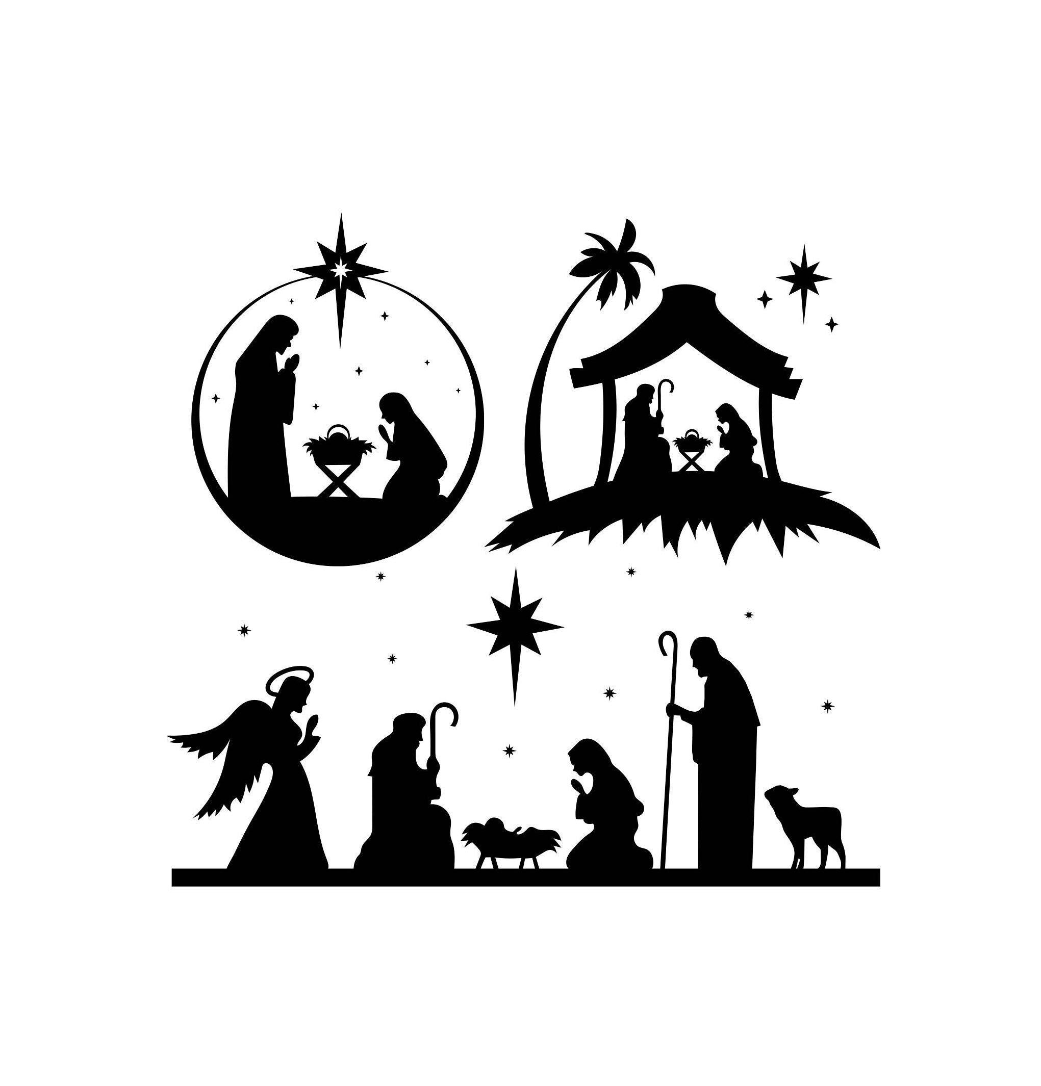 Nativity Scene SVG, Nativity SVG, PNG, Digital Download, Cricut Cut ...