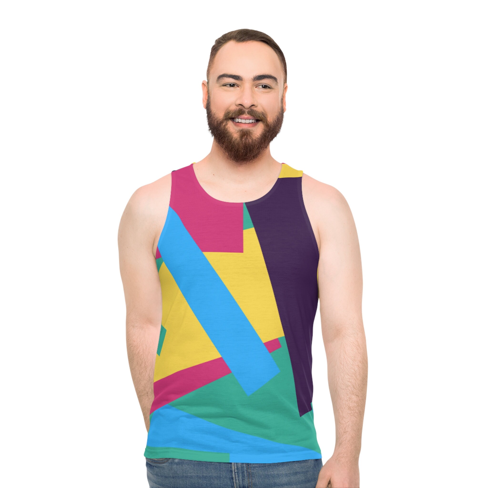Retro 1980s Style Colorful Pattern Unisex Tank Top 80s and 90s Design ...