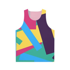 Retro 1980s Style Colorful Pattern Unisex Tank Top 80s and 90s Design ...