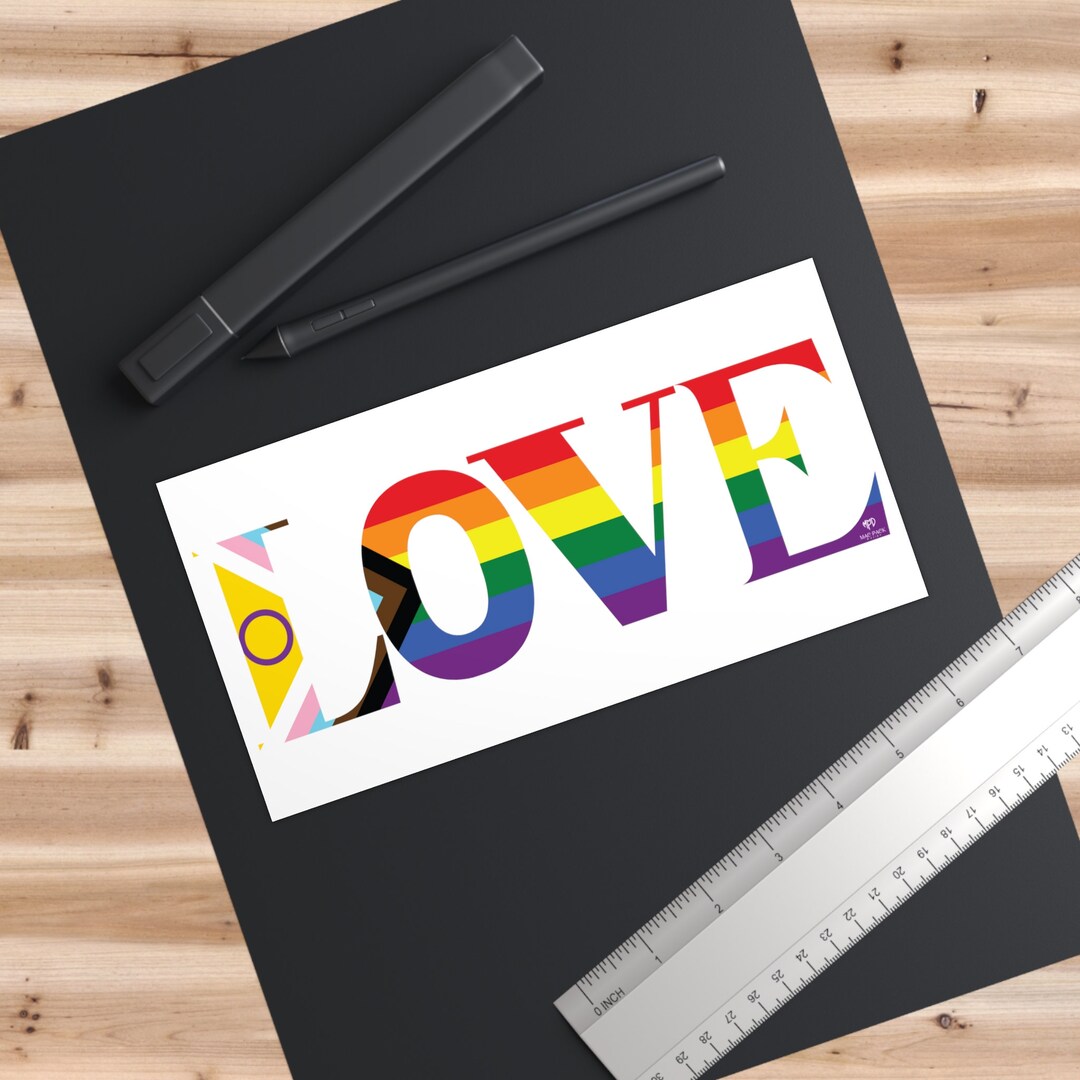 LGBTQIA2S LOVE Pride and Encouragement Bumper Sticker Love is Love Gay ...
