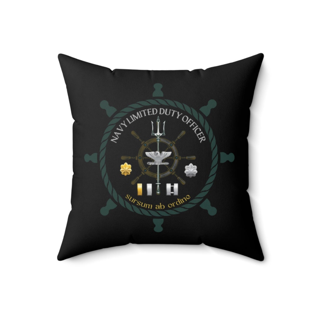 Cool US Navy Limited Duty Officer Spun Polyester Square Pillow Navy ...