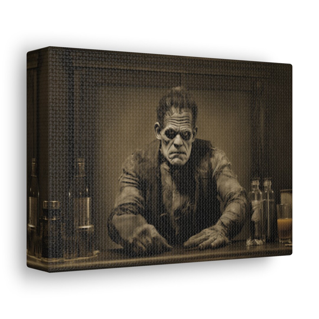 Vintage 1930s Frankenstein as Bartender Halloween Art Decor Decorations ...