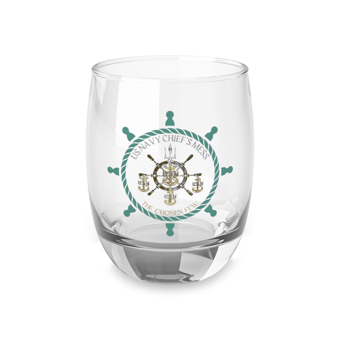 US Navy Chief Petty Officer Whiskey Glass Navy CPO Bar Navy Chief's ...