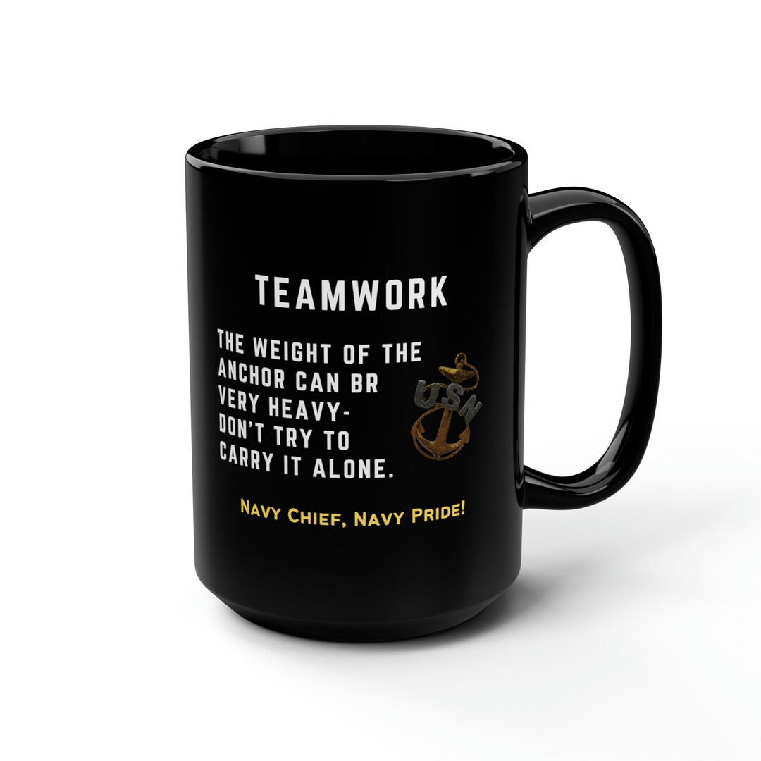 Teamwork to a Chief Coffee Mug Cool US Navy Chief Mug Coffee Cup Gift ...
