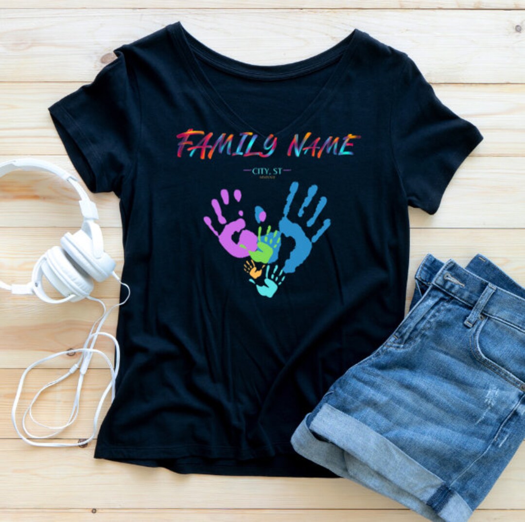 Personalized Custom Family Handprint T-shirts Family Love - Etsy