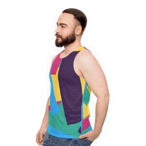 Retro 1980s Style Colorful Pattern Unisex Tank Top 80s and 90s Design ...