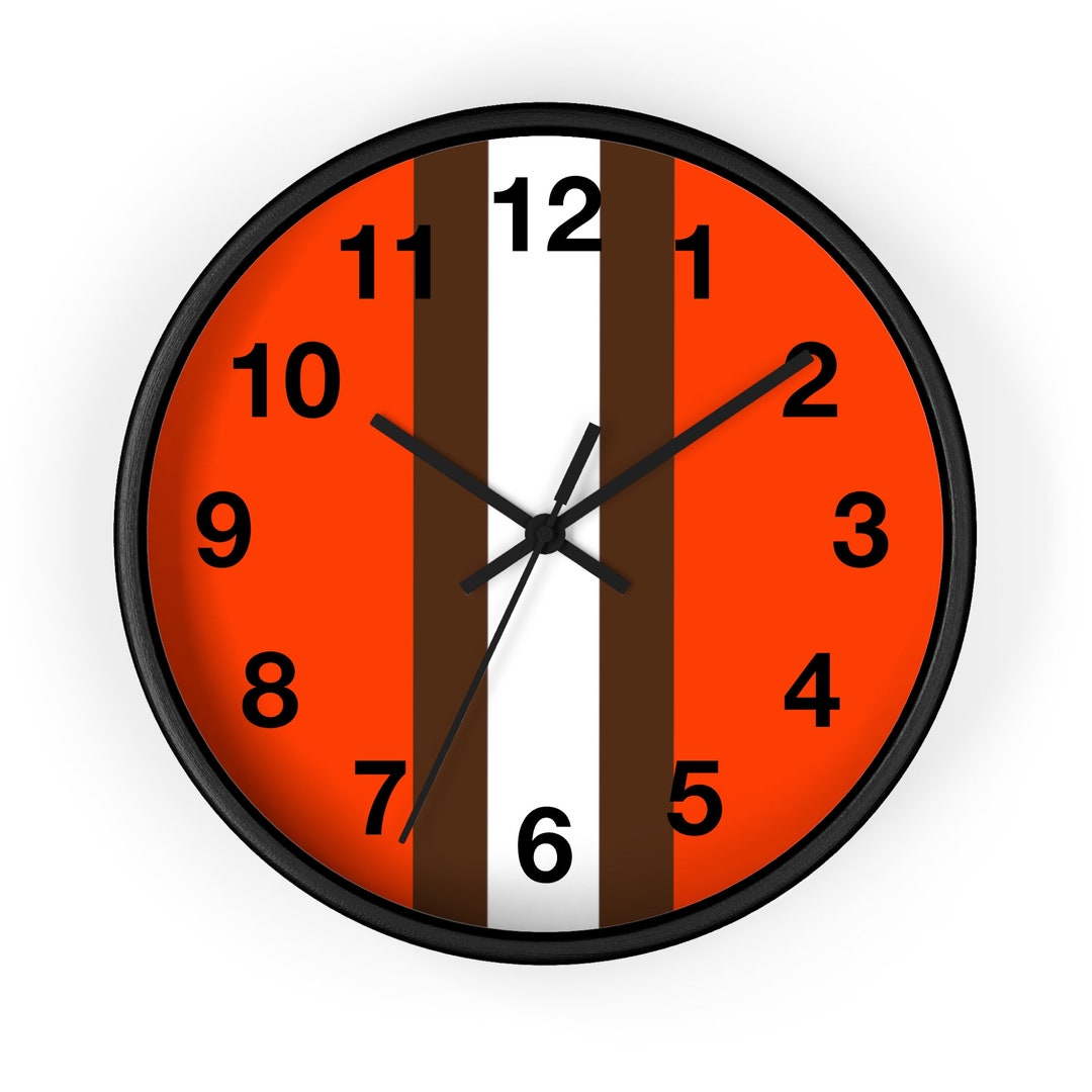 Cleveland Football Fans Orange Wall Clock Cleveland Gameday Mancave ...