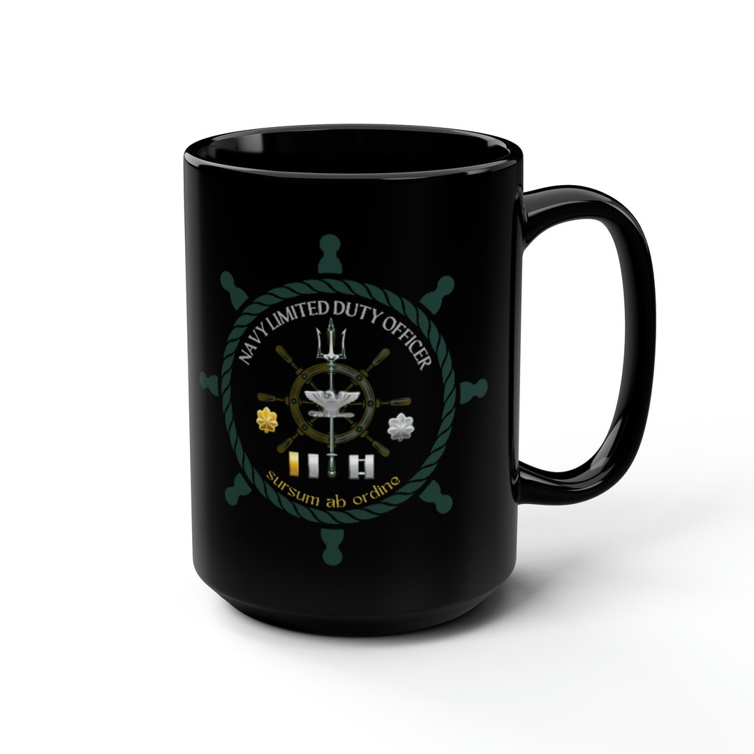 US Navy Limited Duty Officer Large Black Coffee Mug 15oz Navy Pride LDO ...