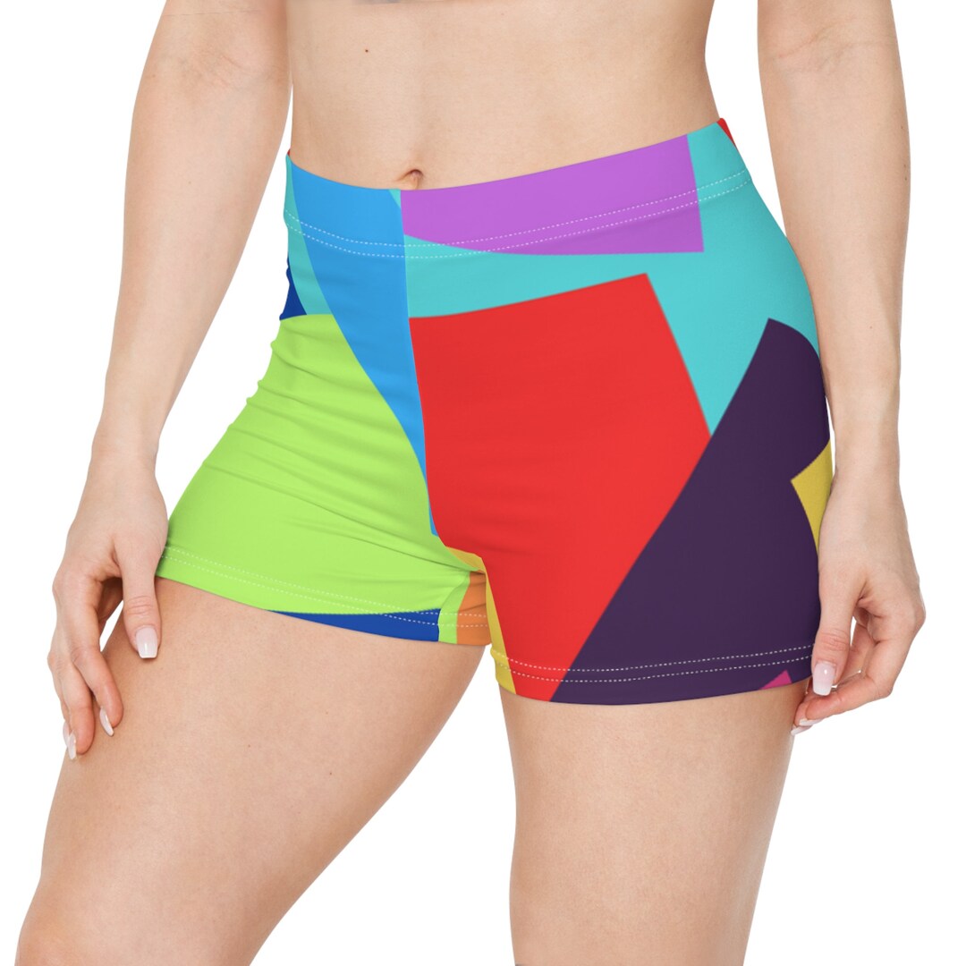 Cute 1980s Retro Style Women's Yoga and Workout Shorts Valley Girl ...