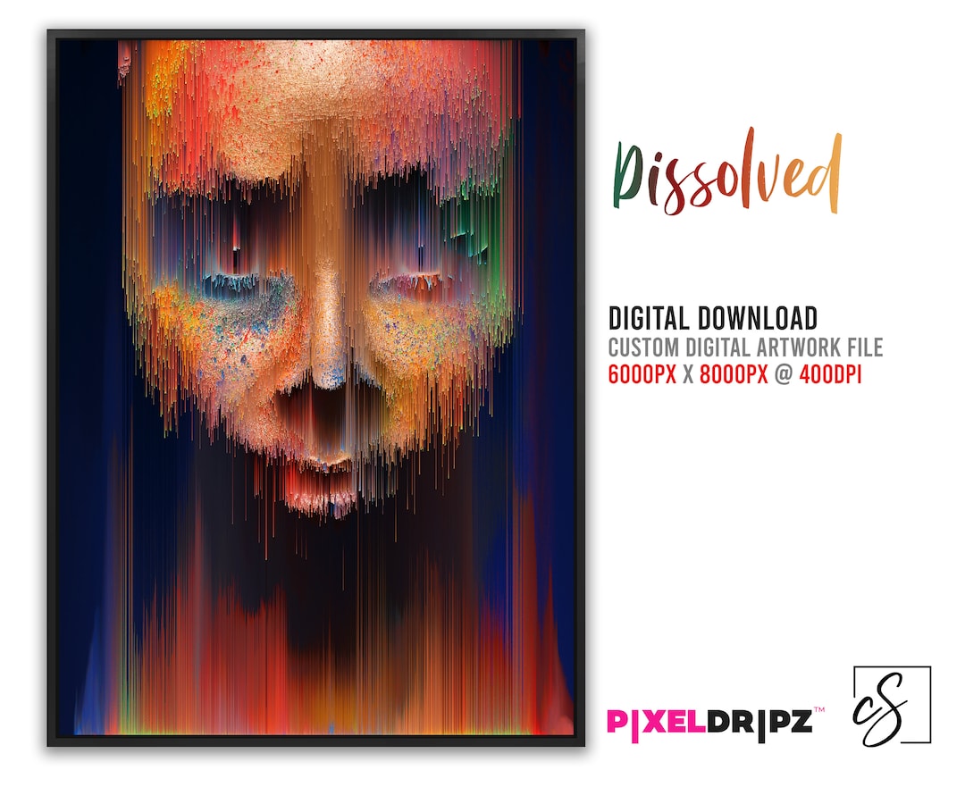 Pixel Dripz™, Dissolved, Custom Digital Artwork, Digital Print, Framed ...