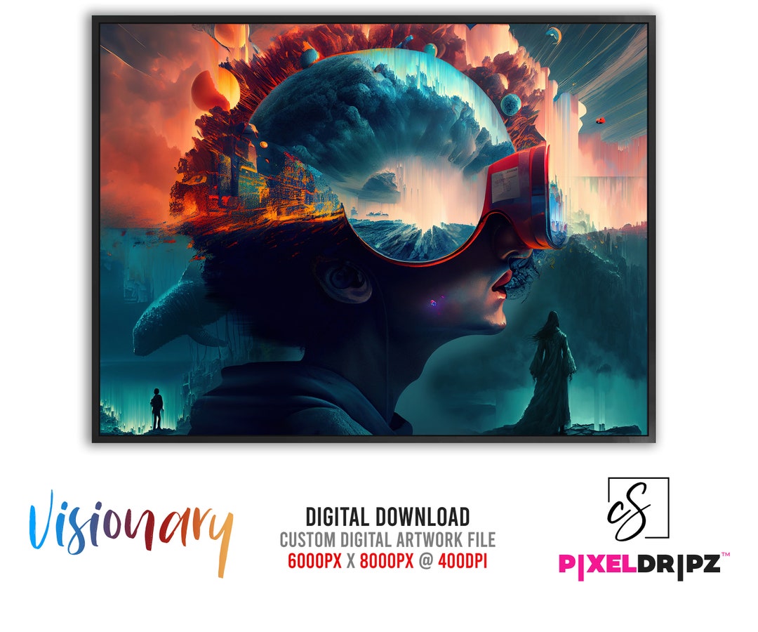 Pixel Dripz™, Visionary, Custom Digital Artwork, Digital Print, Framed ...
