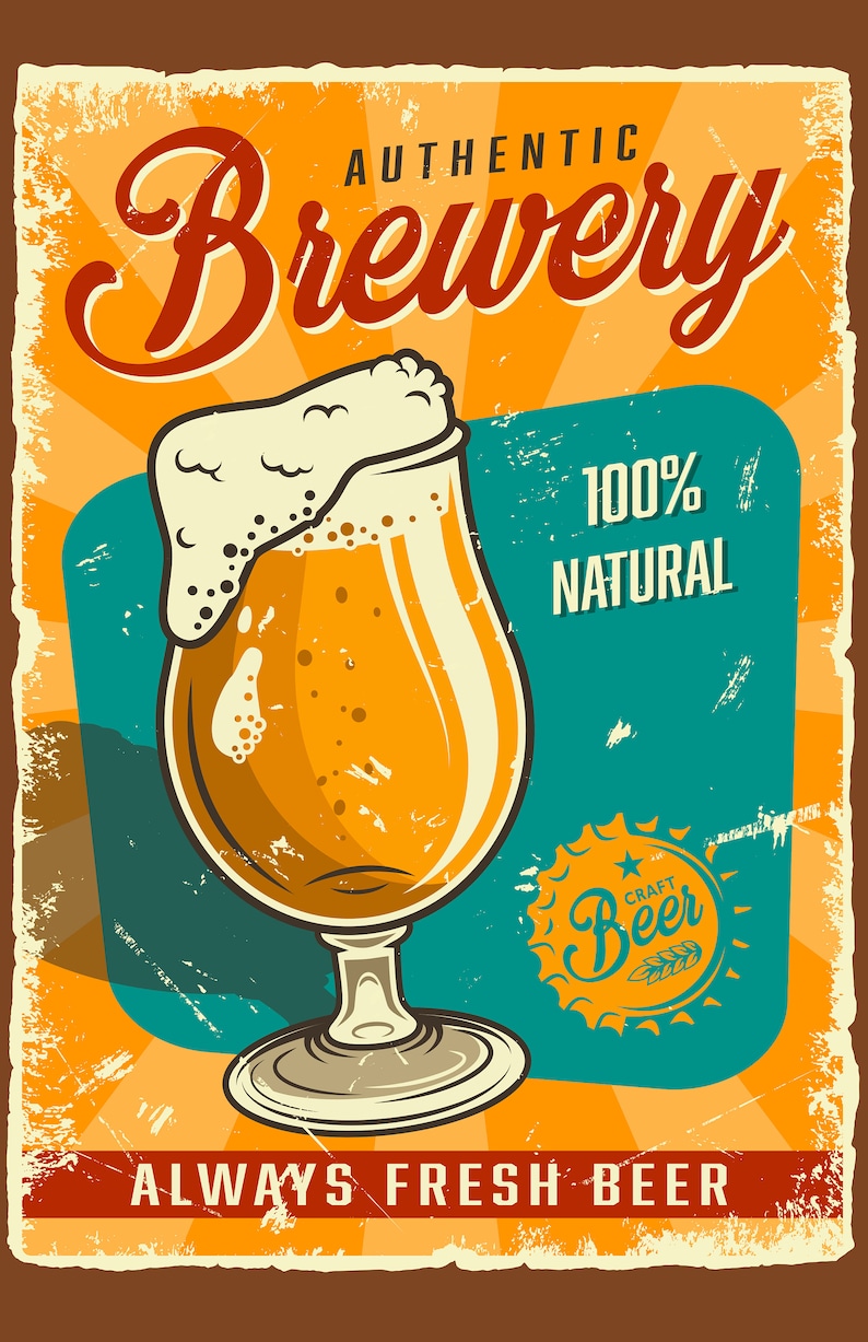 Vintage Beer Poster Set 7 Digital Prints Beer Posters - Etsy