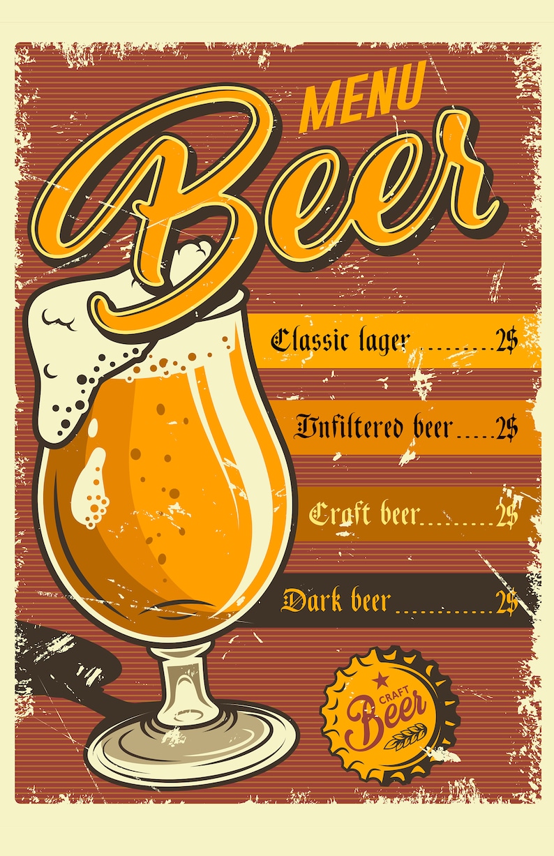 Vintage Beer Poster Set 7 Digital Prints Beer Posters - Etsy