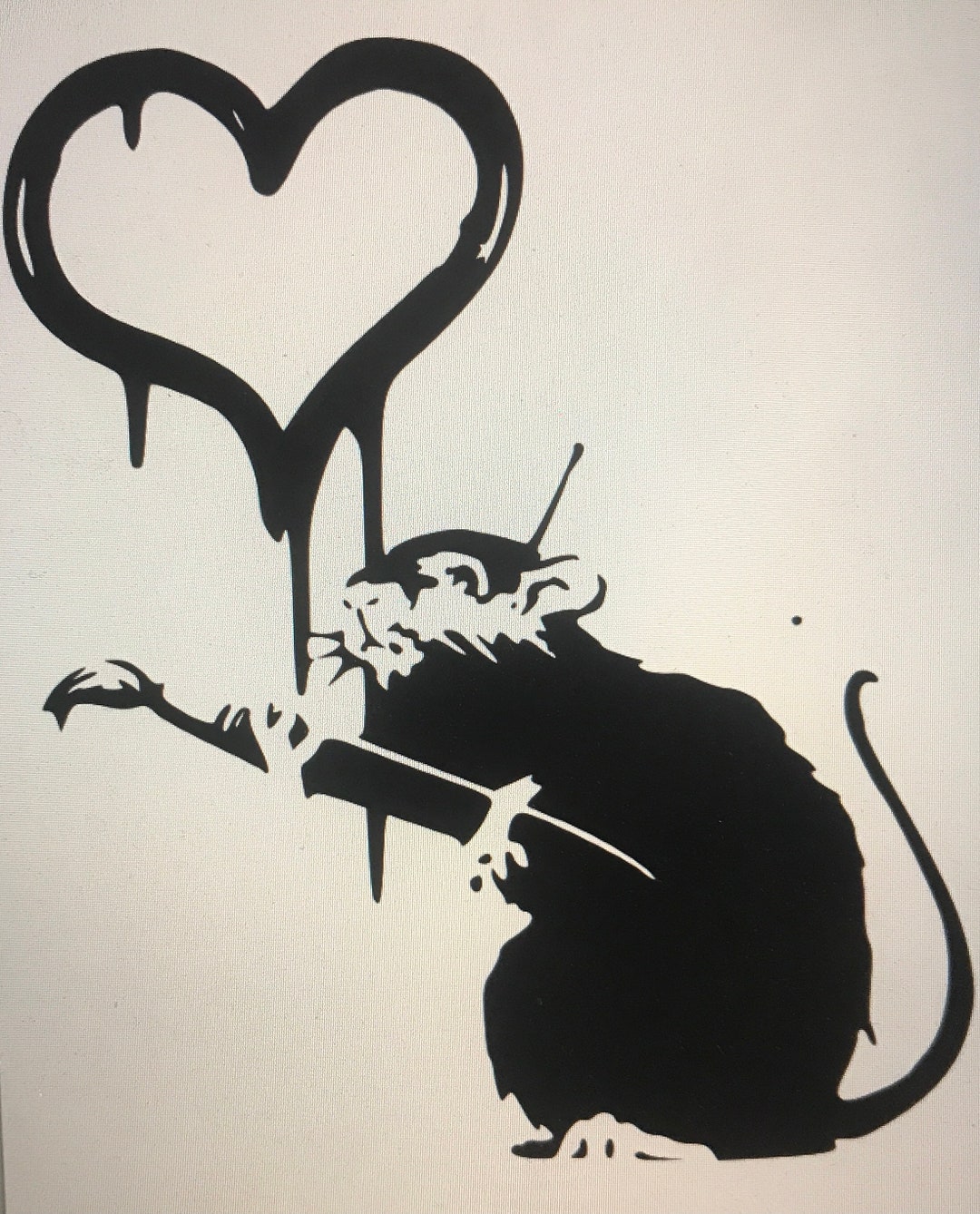 SVG Banksy Rat Hearth SVG - Etsy