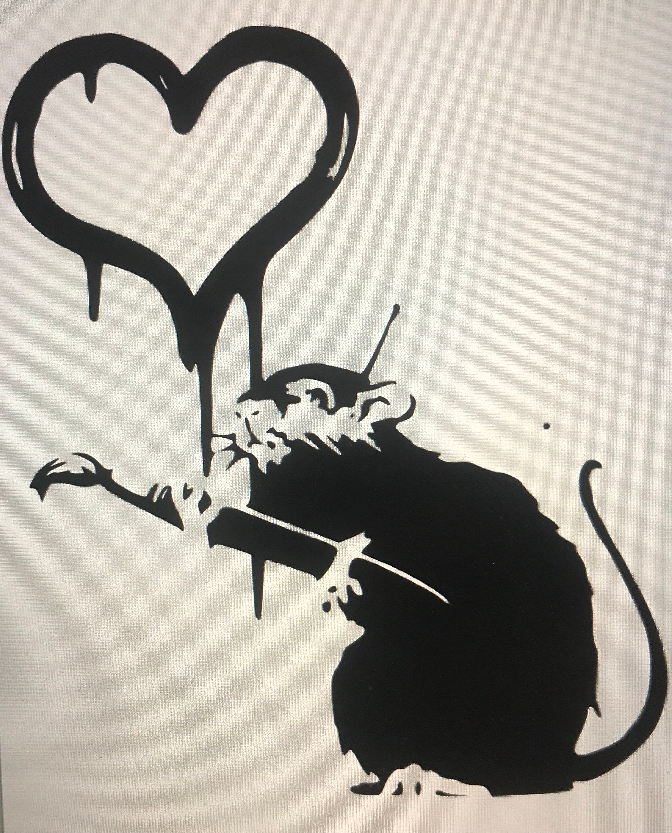 SVG Banksy Rat Hearth SVG - Etsy
