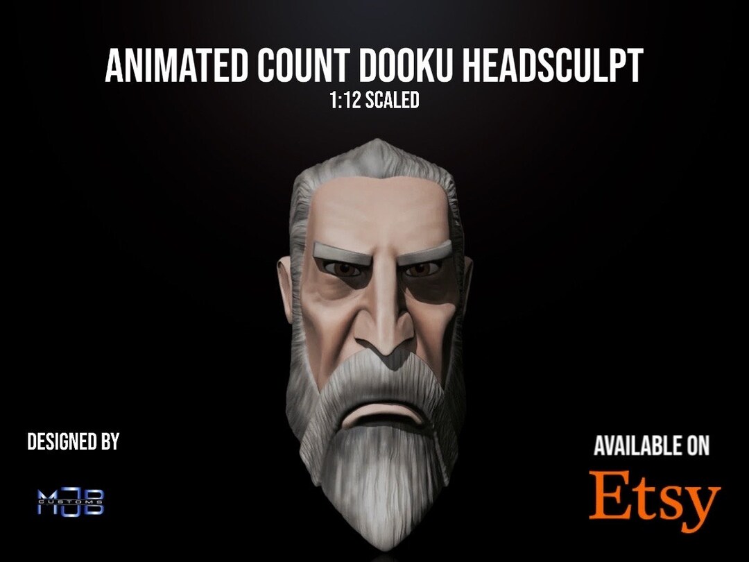 Animated Count Dooku Head - Star Wars Black Series 6inch - Etsy