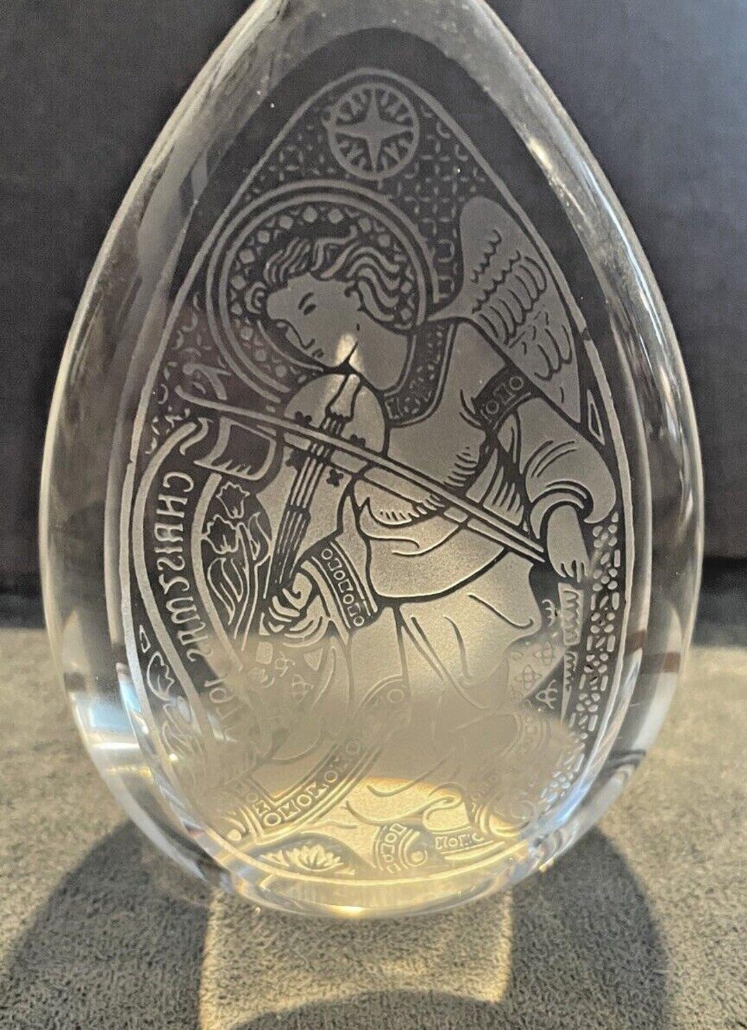 Vintage Wedgwood 1975 Christmas Crystal Egg Slice Paperweight--806.23 ...