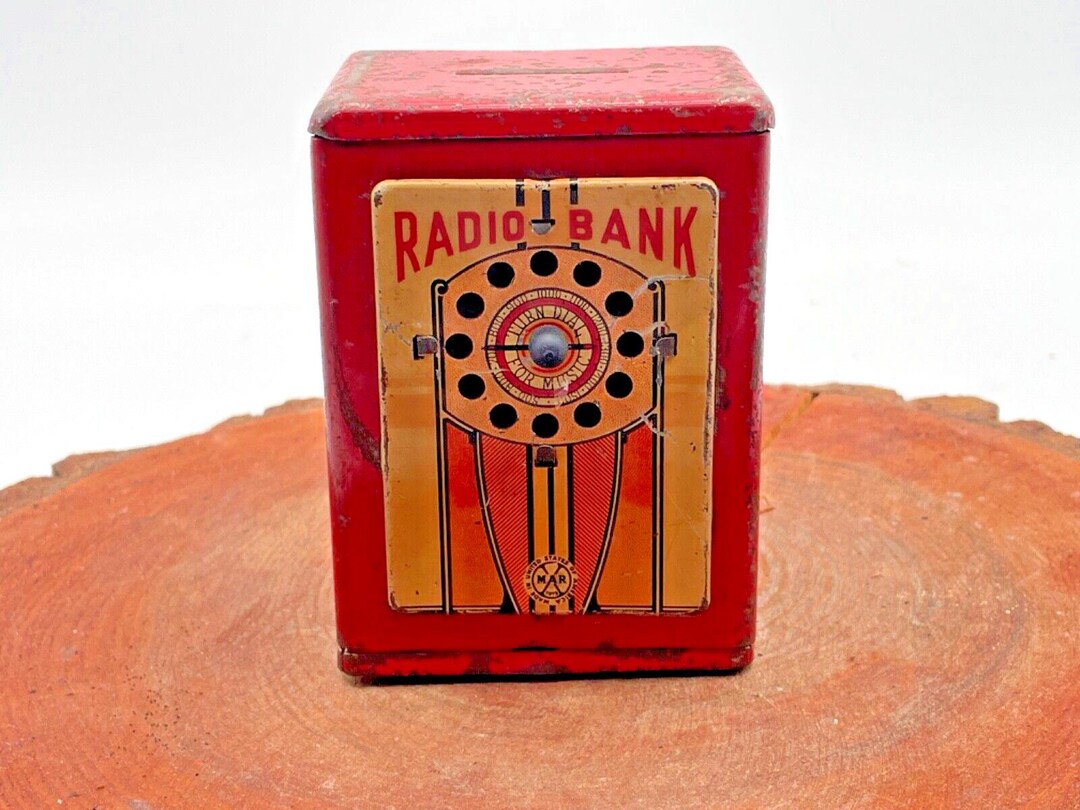 RARE Vintage Louis Marx Tin "radio" Musical Still Bank Made in USA ...