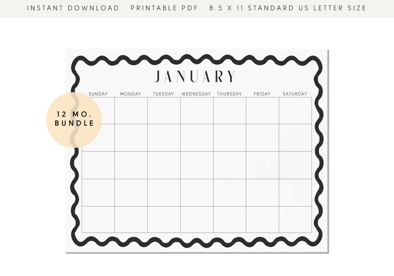2022 2023 Monthly Calendar Print at Home Printable Planner - Etsy