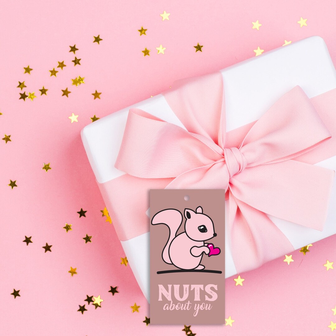 Printable | Valentines Gift Tags | Nuts About You | - Etsy