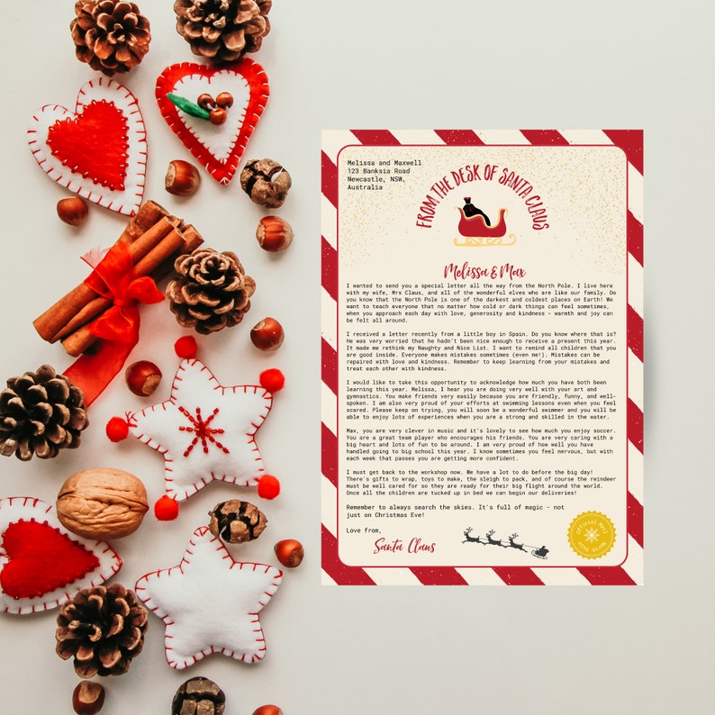 Letter From Santa, Editable Santa Letter, Personalized Santa Letter ...