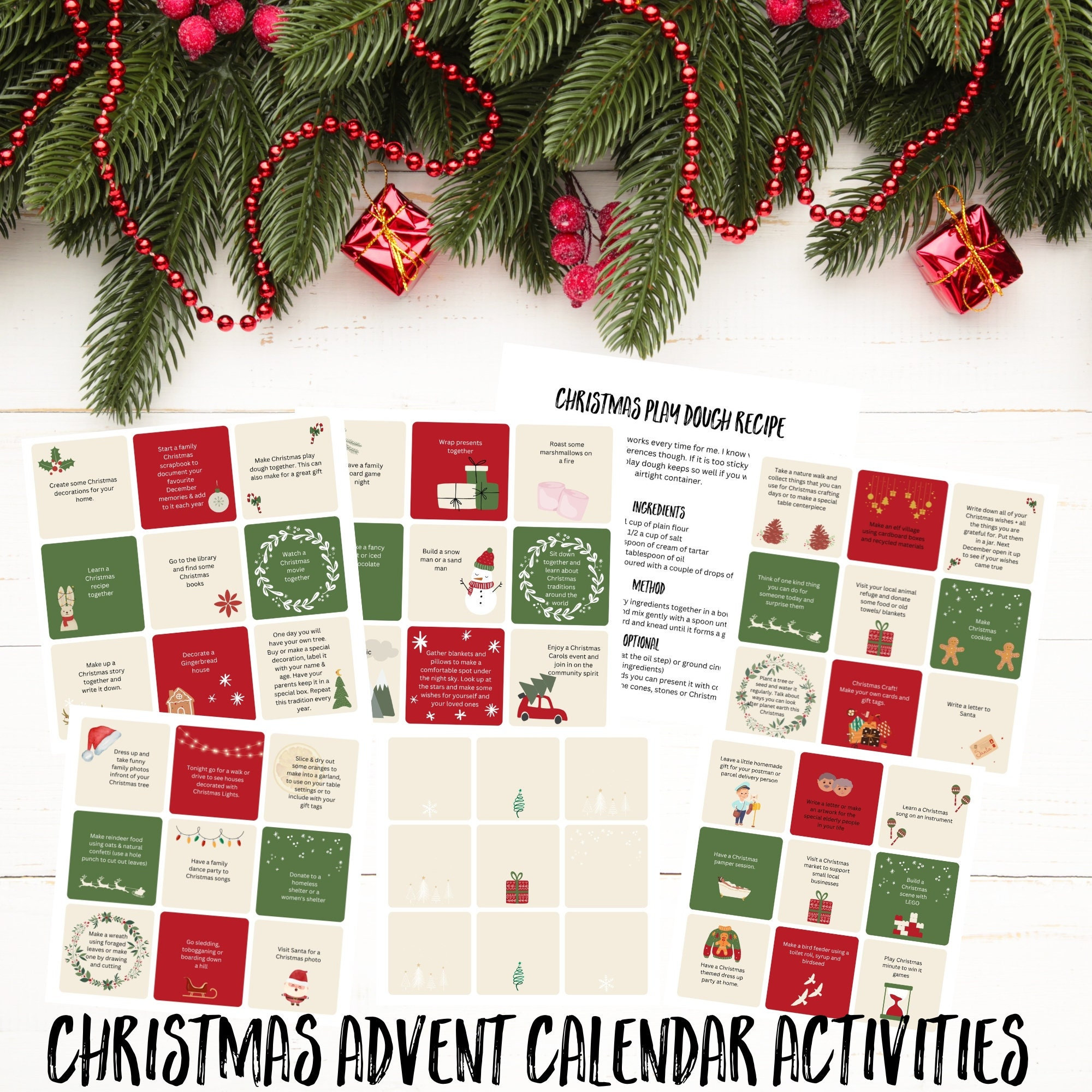 Advent Calendar for Kids, Advent Calendar Fillers, Printable Advent ...