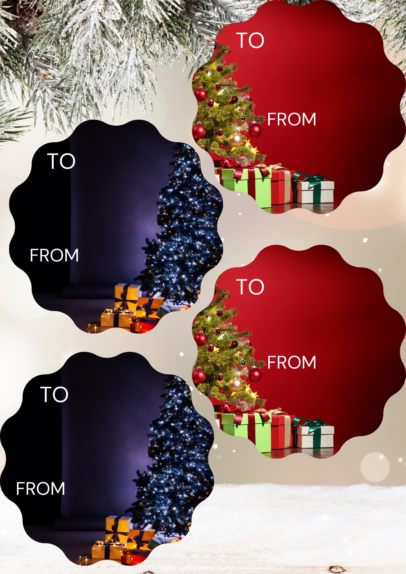CHRISTMAS 2024 Printable Gift Tags, Instant Download, Digital Christmas ...