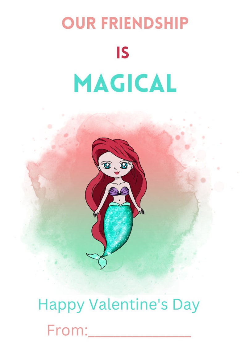 Princess Valentines Day Card, Digital Valentines Cards for Kids ...