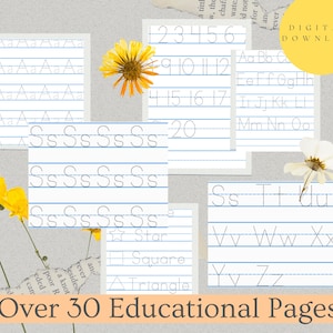 Printable Tracing Worksheet Bundle Alphabet Number Letter Shape Tracing ...