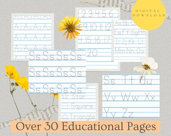 Handwriting Practice Worksheet Bundle Digital Download - Etsy