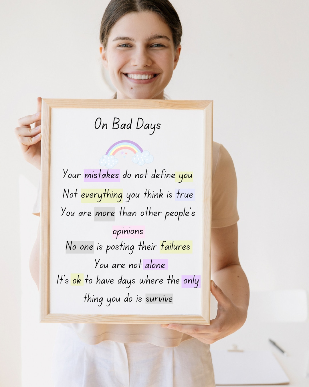 On Bad Days, Mental Health, Motivational Poster, Wall Art Prints, Quote ...