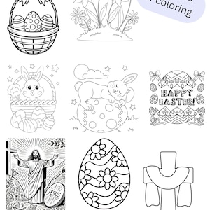 Easter Coloring Book: Jesus Resurrection, Easter Bunny (PDF) - Etsy
